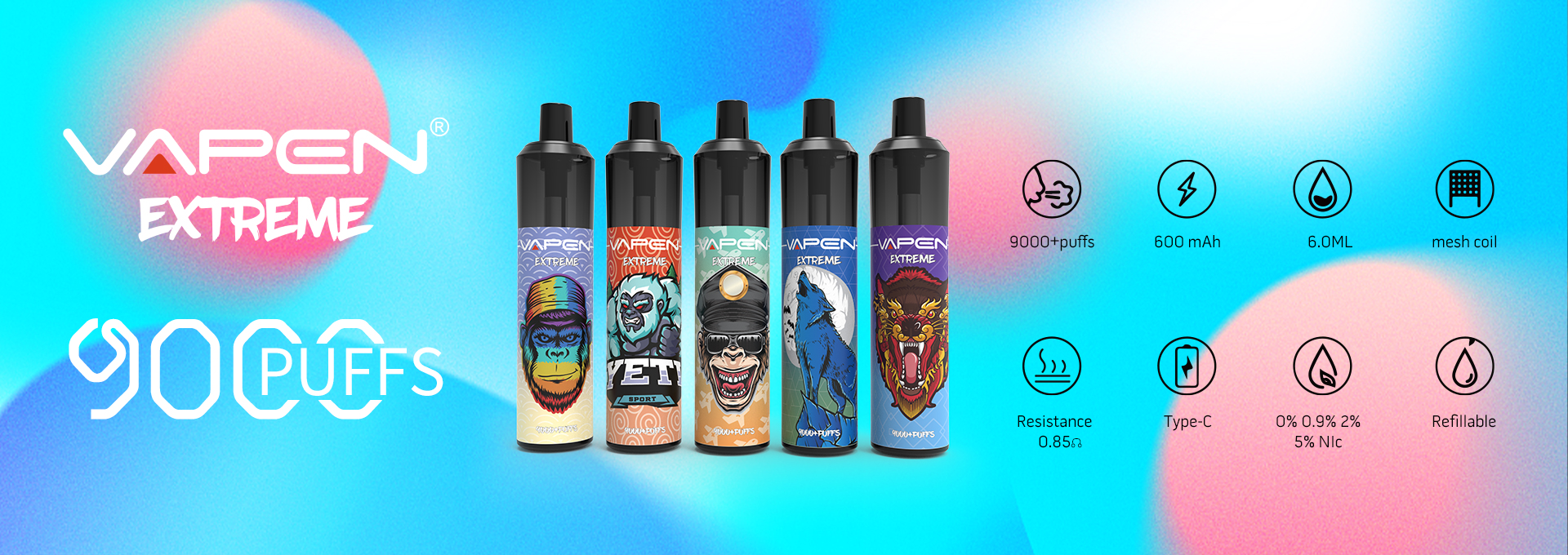 Vapen Officiel 650 - 9 000 Puff jetable et puff rechargeable